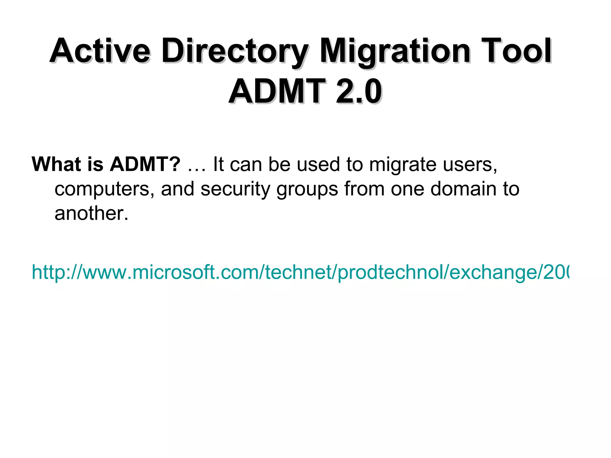Domain Migration/Administration for the | PPT