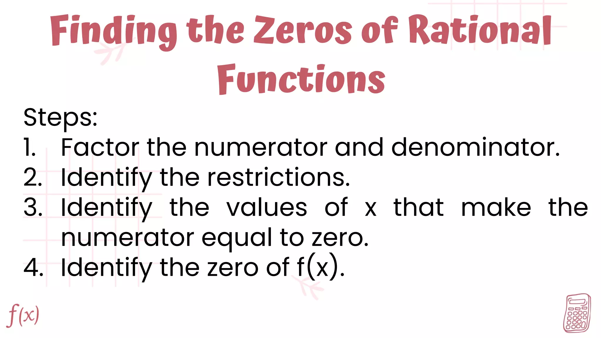 Domain Range Intercepts Zeros And Asymptotes Of Rational Functionpptx Physics Science