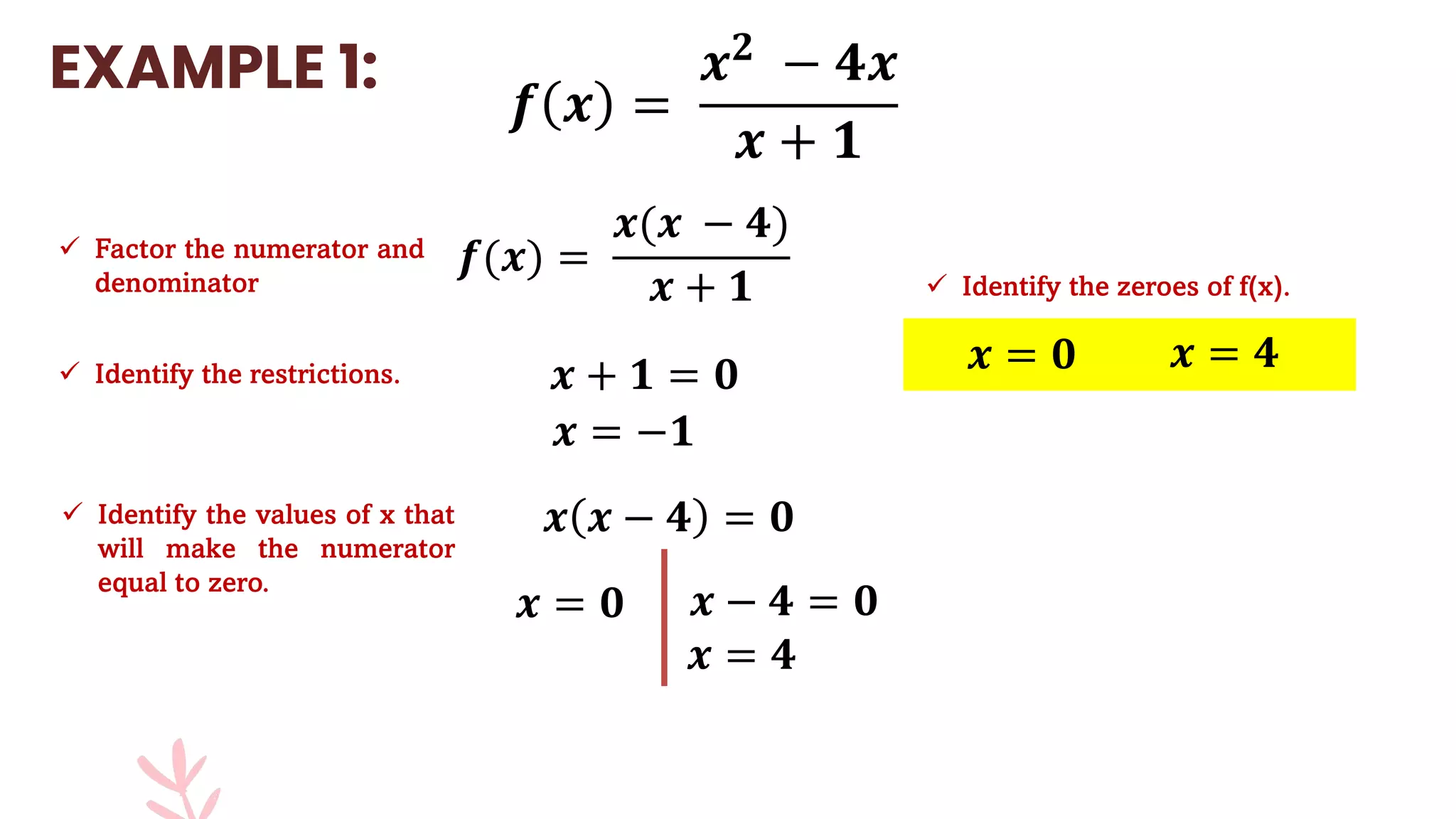 Domain Range Intercepts Zeros And Asymptotes Of Rational Functionpptx Physics Science