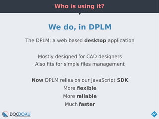 DocDokuPLM: Domain Specific PaaS and Business Oriented API | PPT