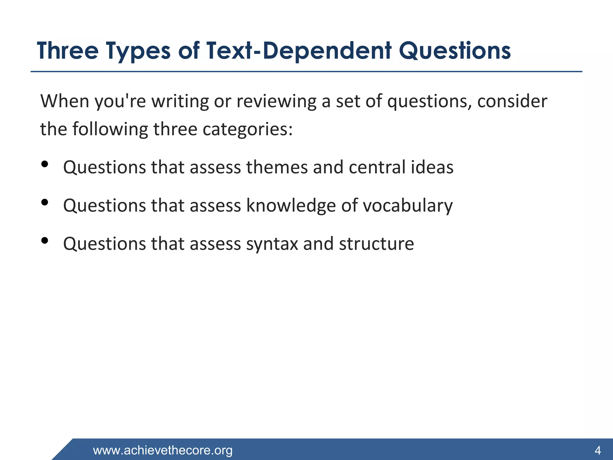 Domain 3 and text dependent questions dec 5 | PPT