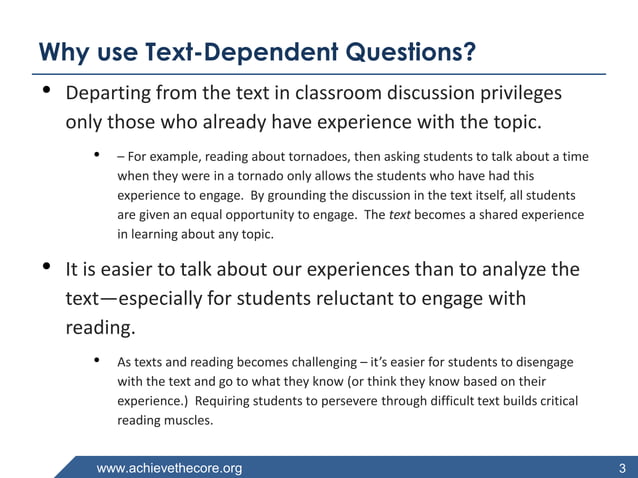 Domain 3 and text dependent questions dec 5 | PPT