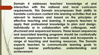 Philippine Professional Standard for Teaching DOMAIN 4 CURRICULUM AND ...