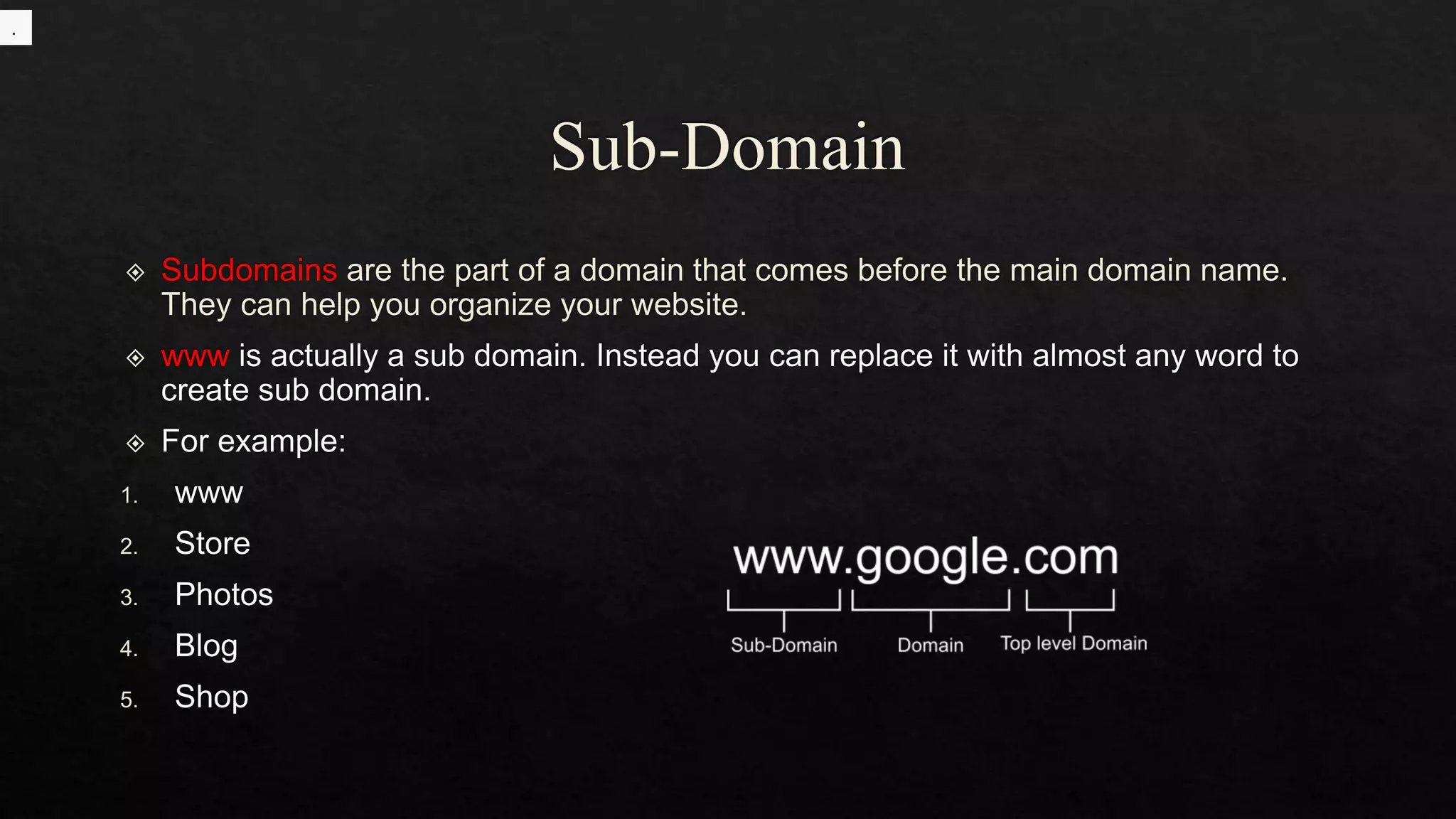 Domain and sub domain | PPTX