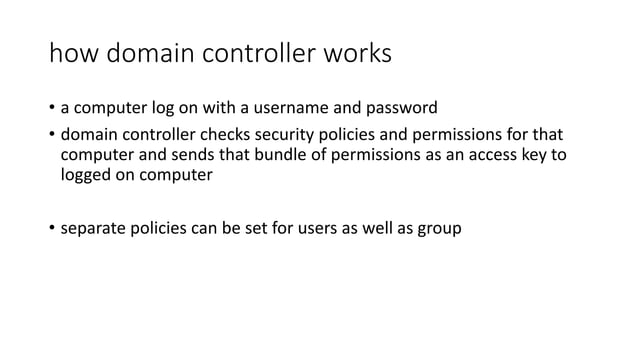 Domain Controller.pptx | Operating Systems | Computer Software and Applications