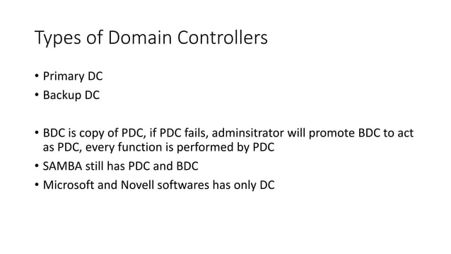 Domain Controller.pptx | Operating Systems | Computer Software and Applications