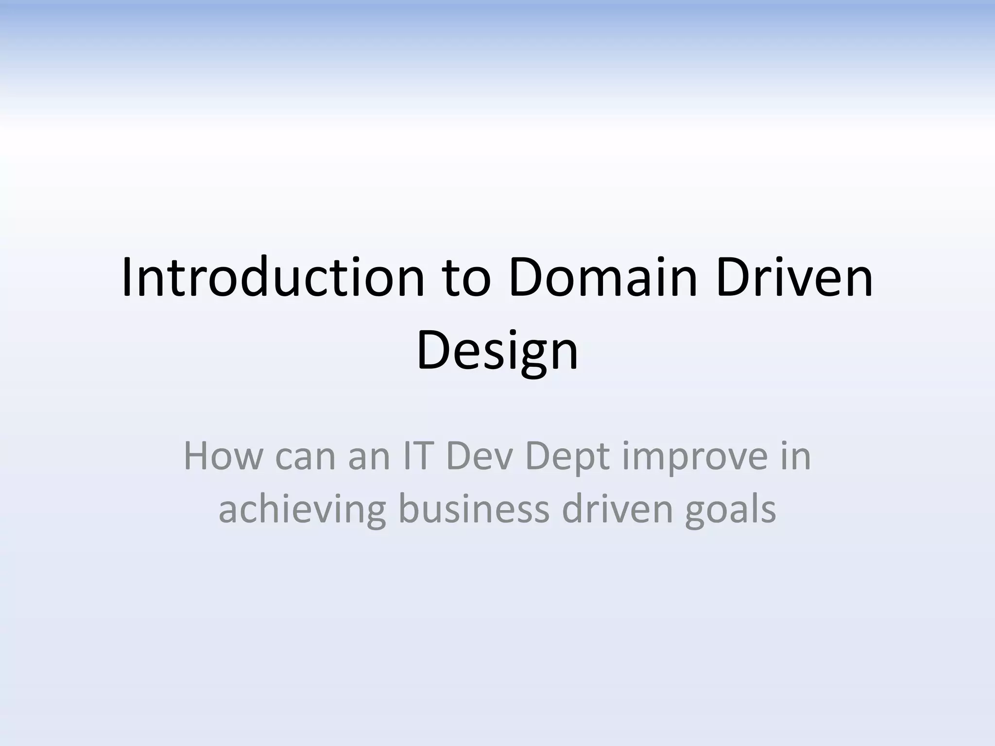 Domain Driven Design | PPTX