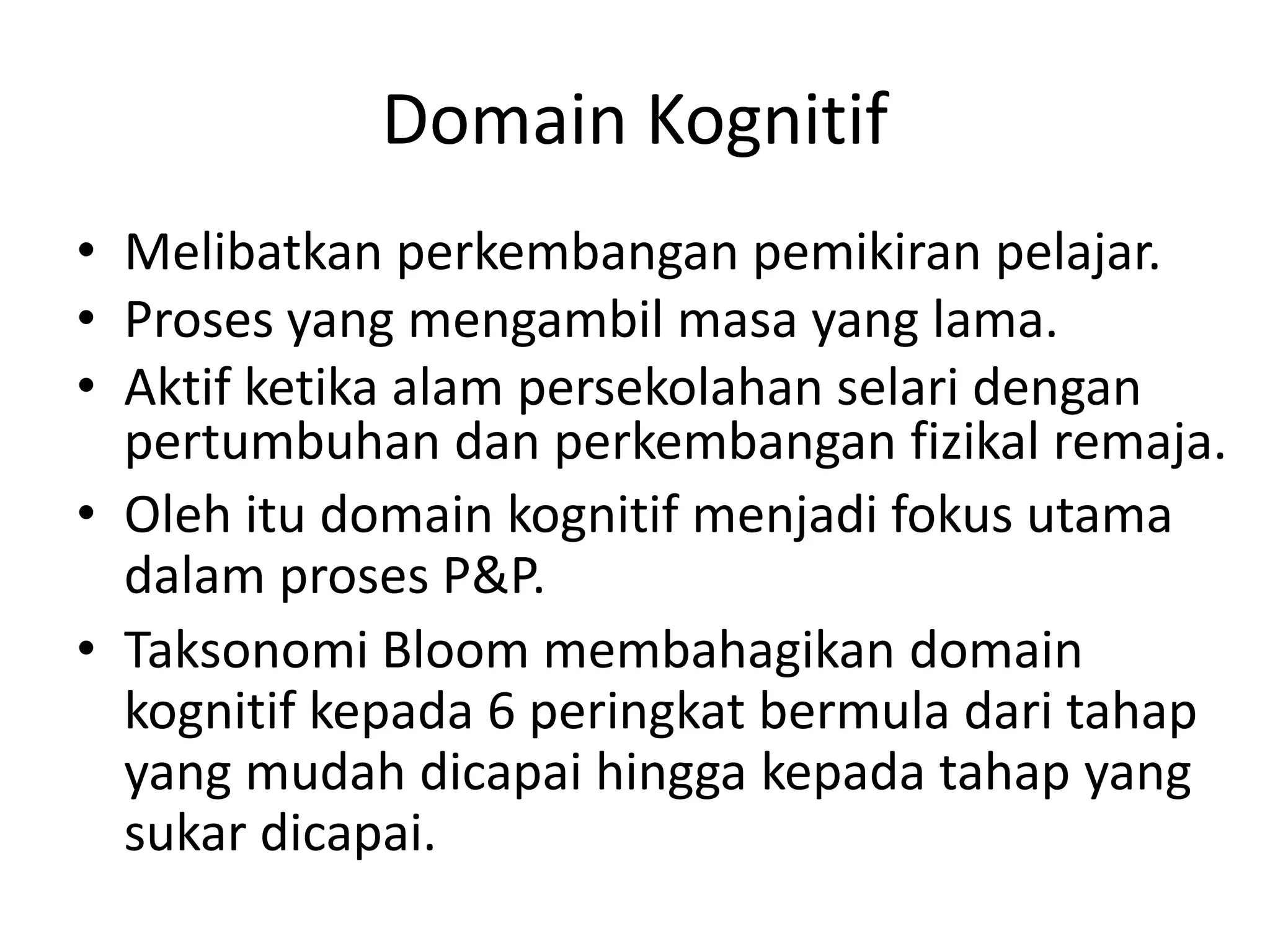 Domain kategori perkembangan pelajar | PPTX