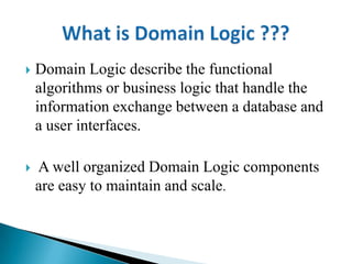 Domain logic patterns of Software Architecture | PPT