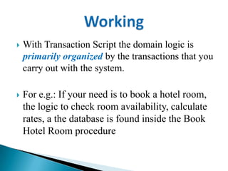 Domain logic patterns of Software Architecture | PPT