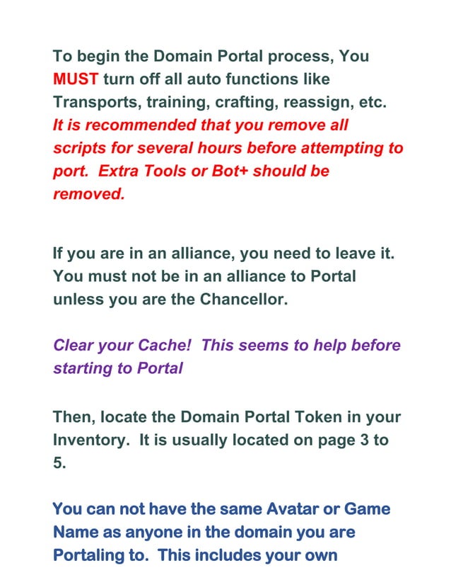 Domain Portal Instructions (Version 2) | PDF