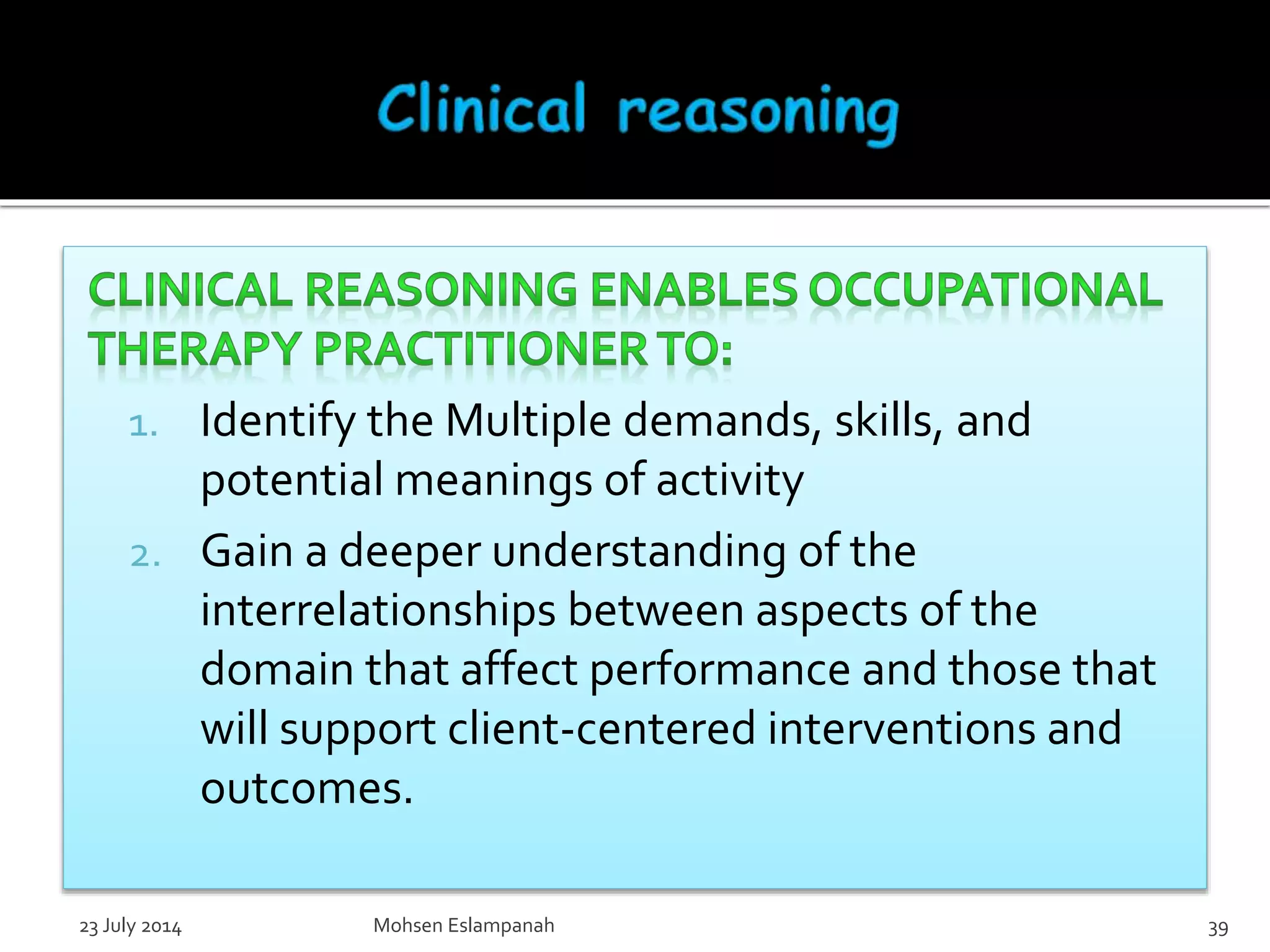 Occupational Therapy Practice Framework :Domain & process 2nd Edition ...