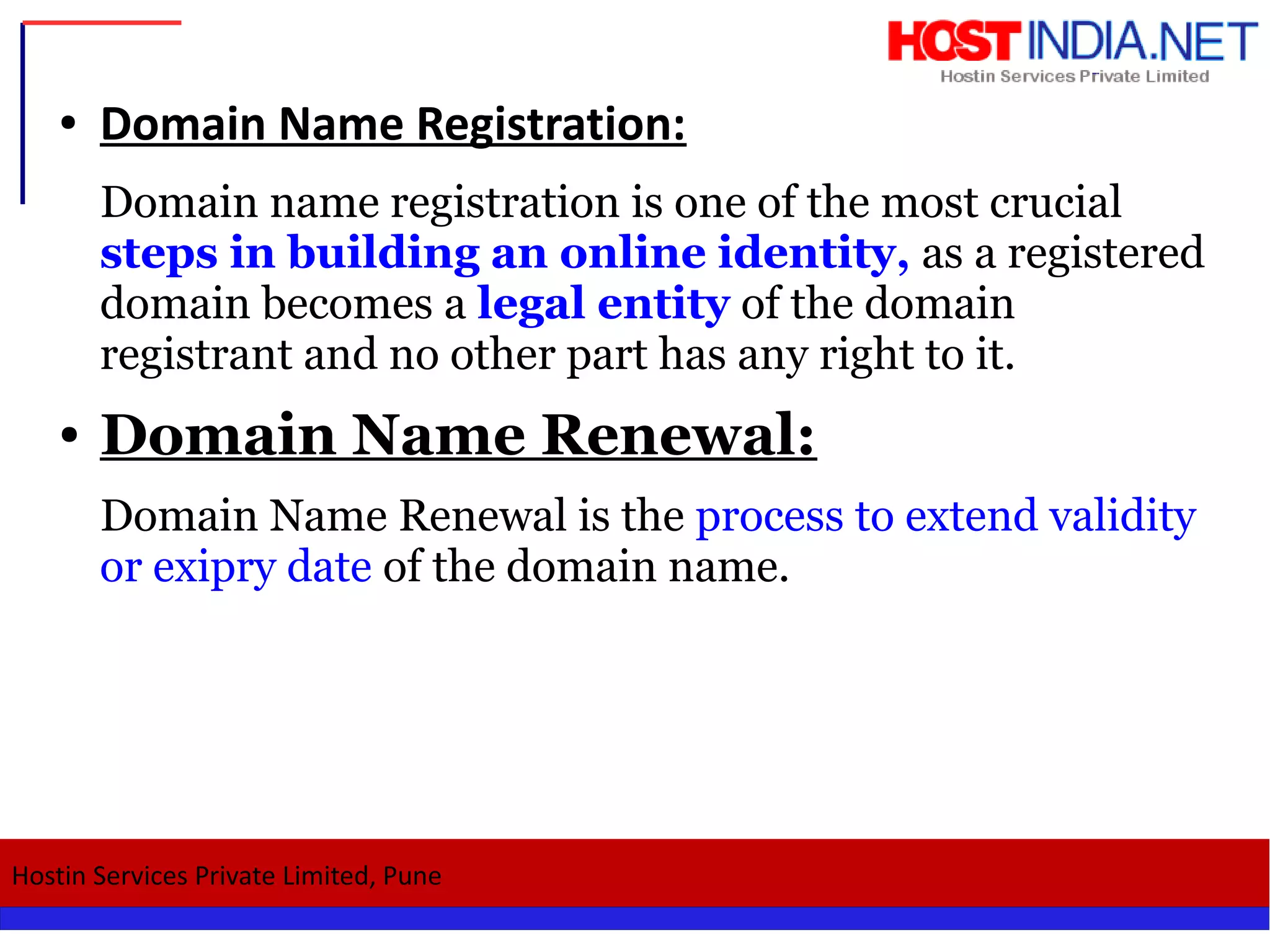What is domain name and domain registration - hostindia.net