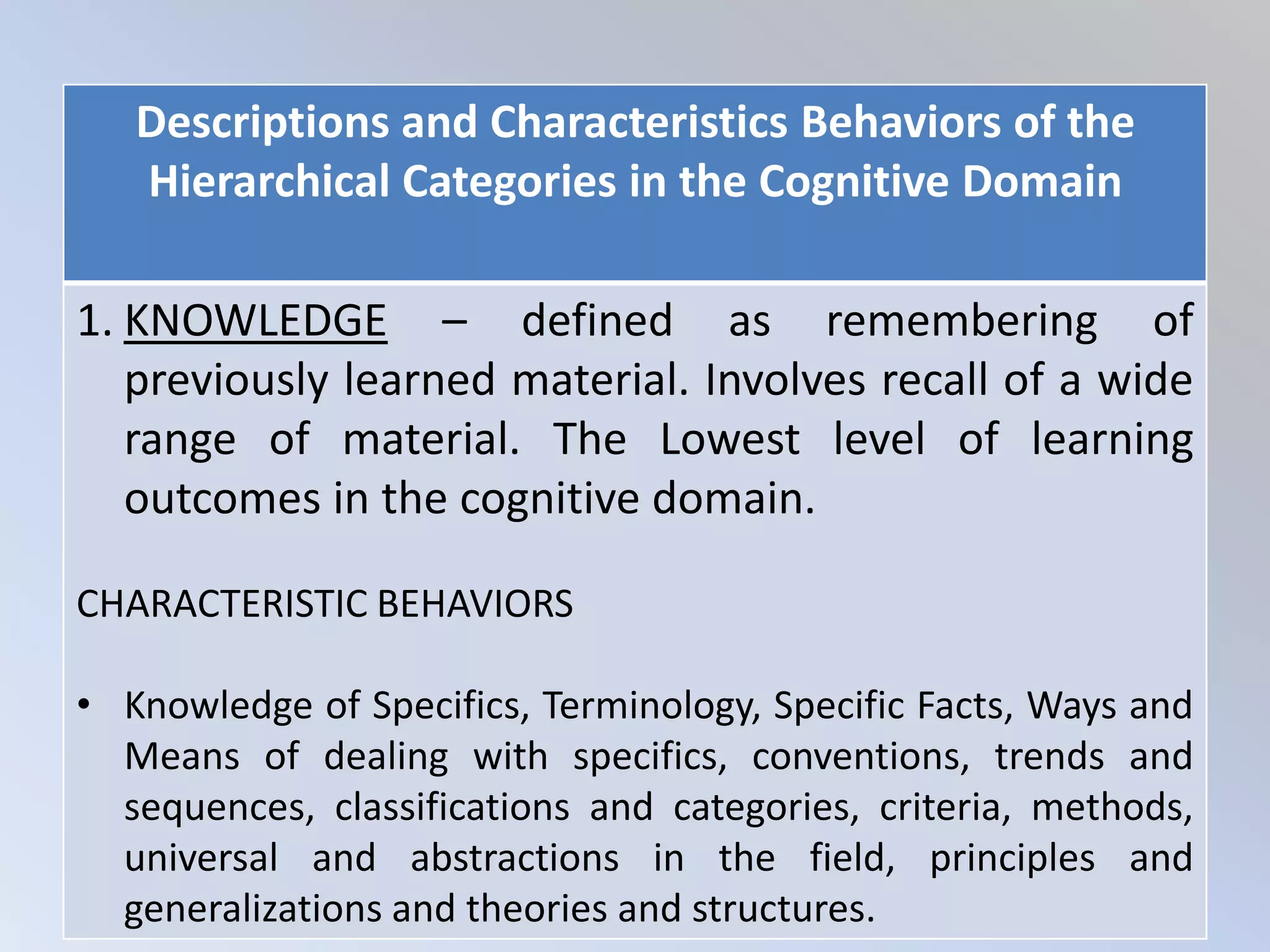 Domains of learning | PPTX
