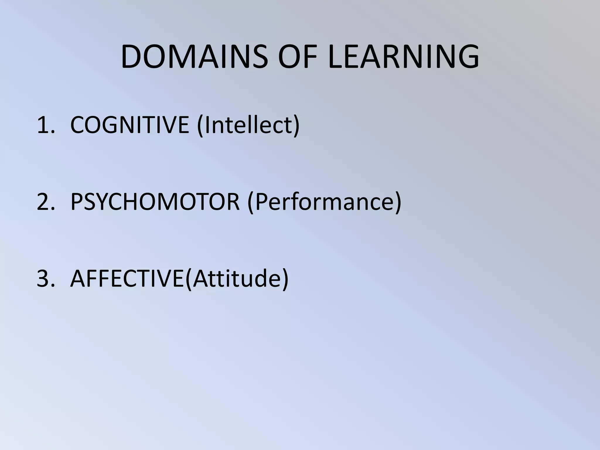 Domains of learning | PPTX