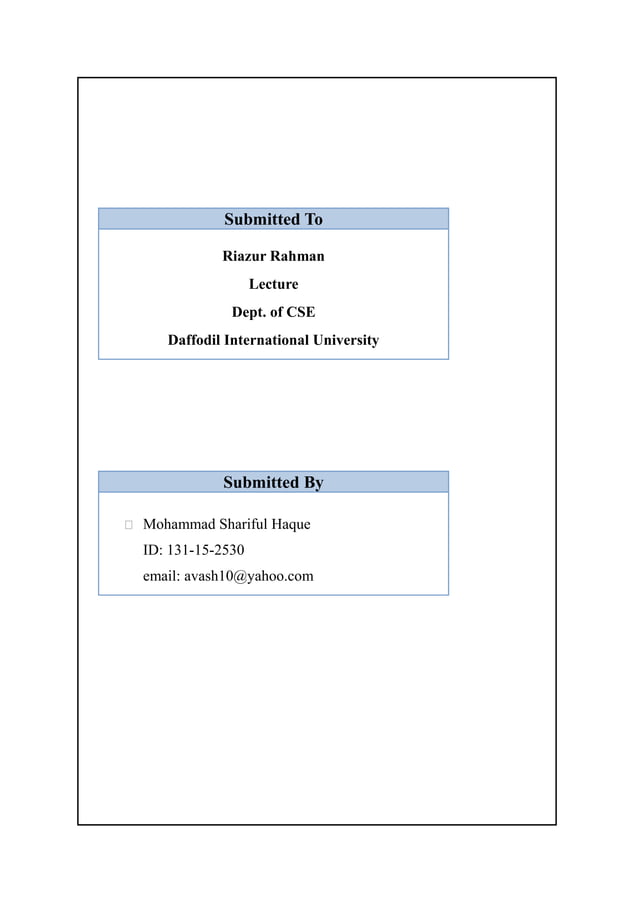 Assignment on Printer | RTF