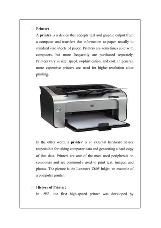 Assignment on Printer | RTF
