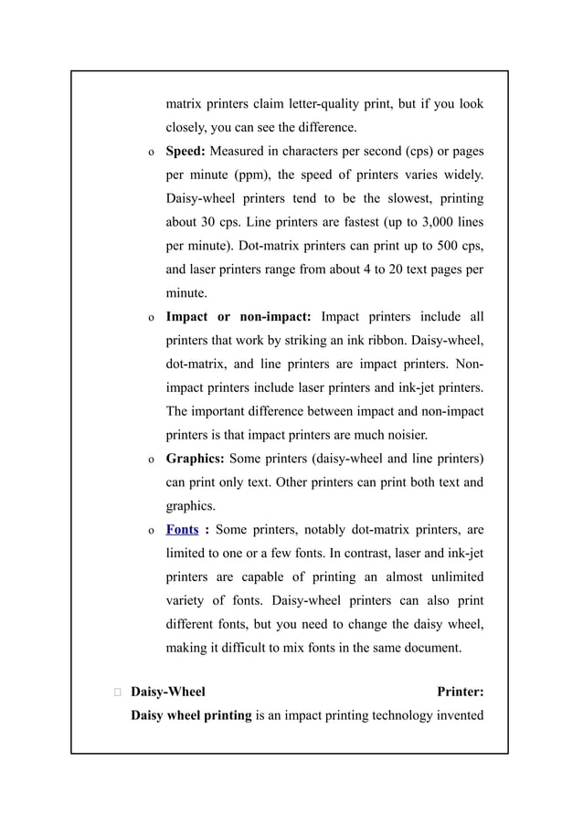 Assignment on Printer | RTF