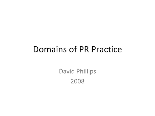 Domains Of Pr Practice | PPT
