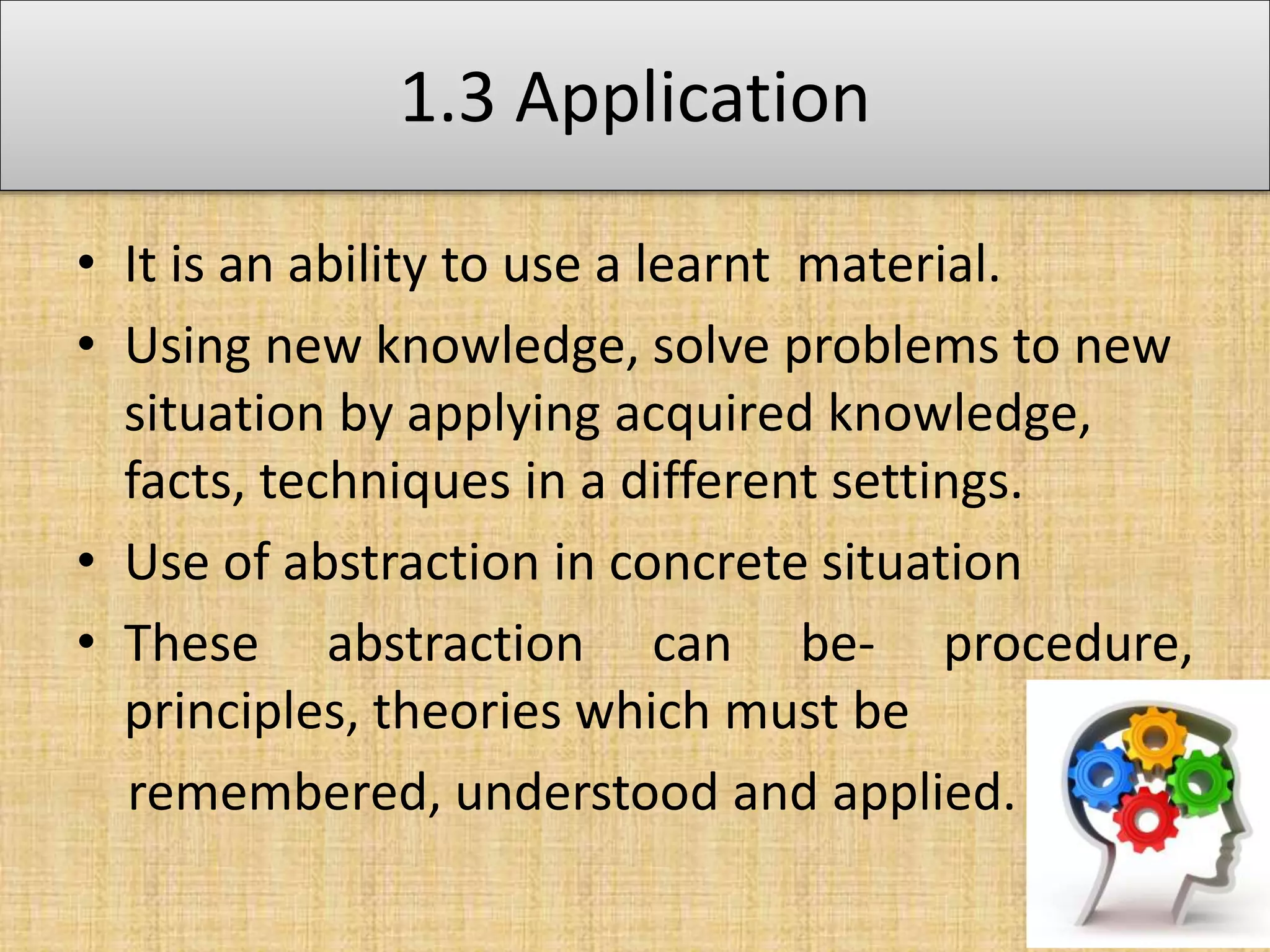 Educational objectives and domain. cognitive, intellectual, psychomotor ...