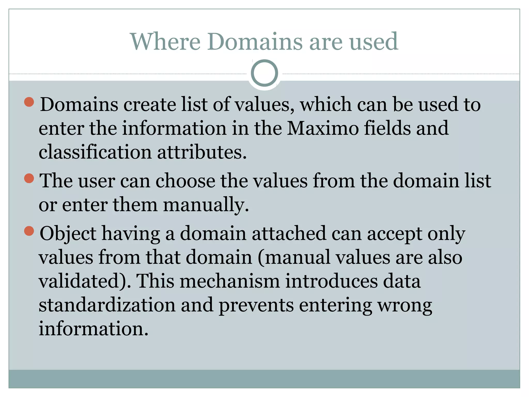 Domains in IBM Maximo Asset Management | PPT