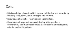 Domains of learning | PPTX