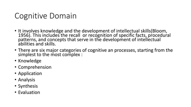 Domains of learning | PPTX | Education