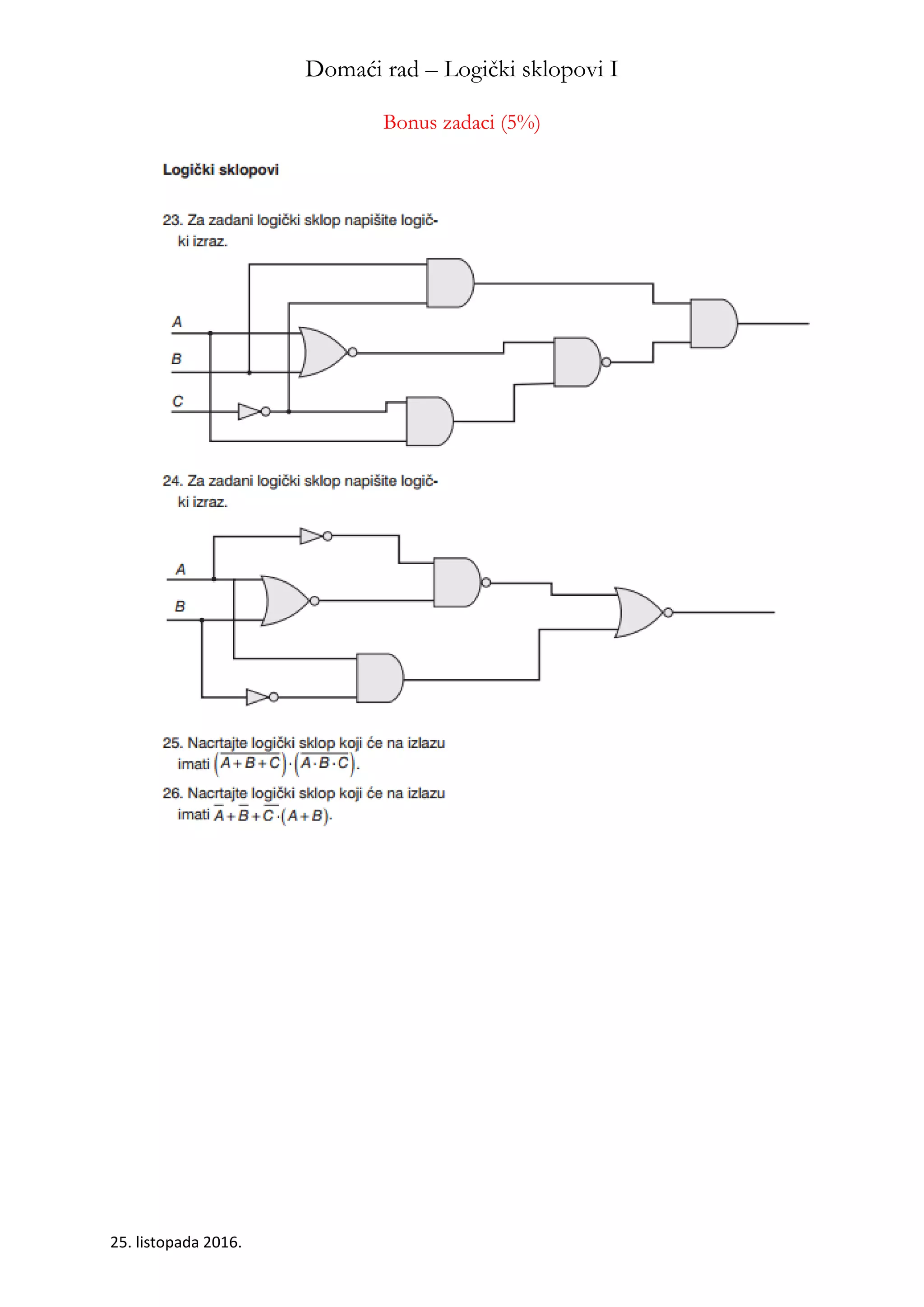 Domaći rad logički sklopovi i | PDF