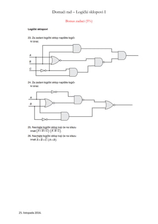 Domaći rad logički sklopovi i | PDF