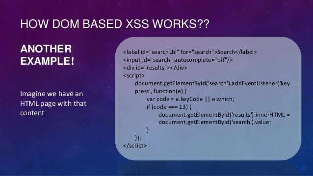 Dom based xss