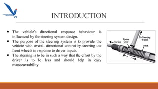 STEERING MECHANISM USED IN VEHICLES DESIGN | PPTX