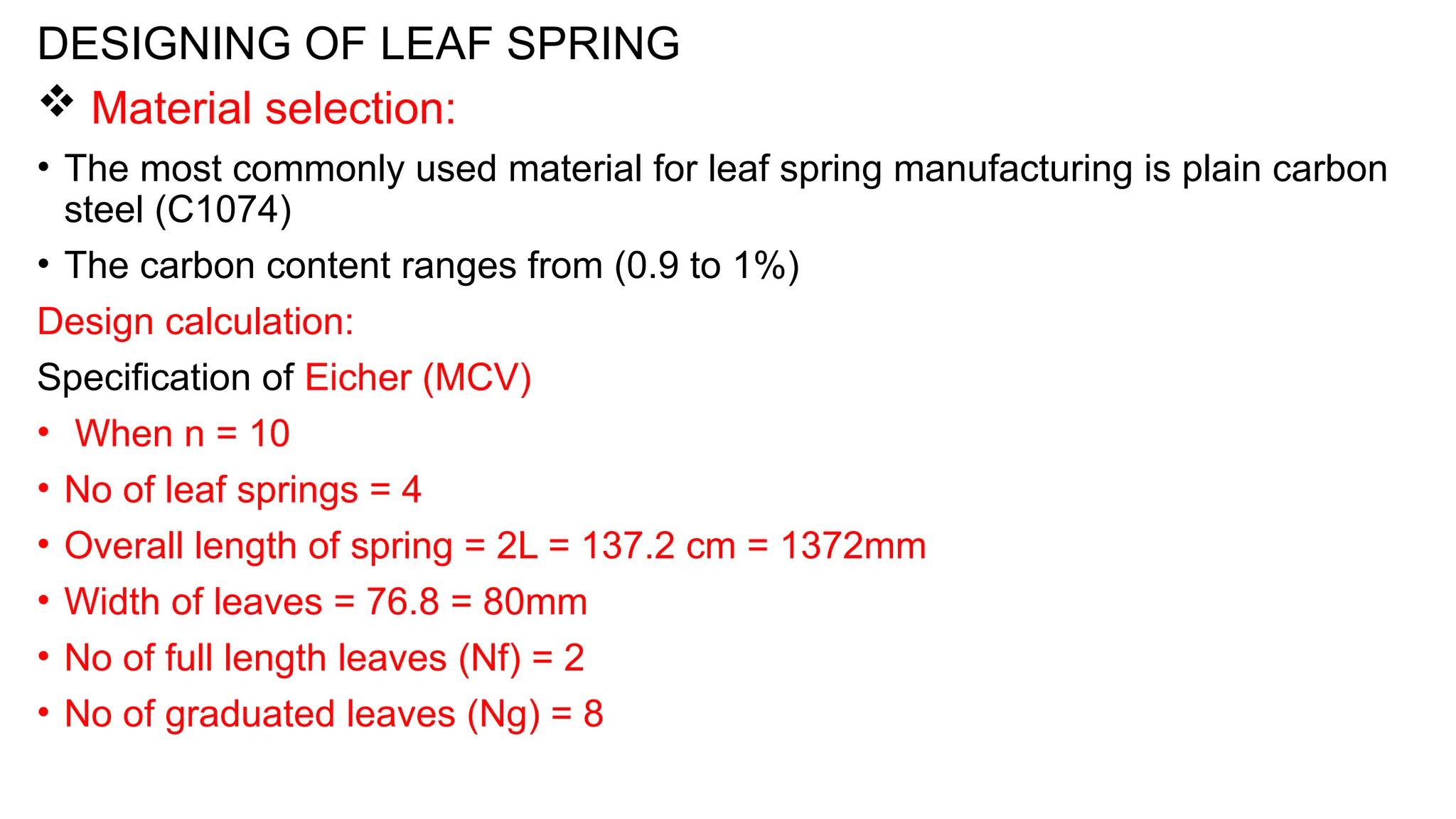 Design of machine elements - leaf spring design and calculation | PPTX
