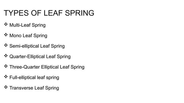 Design of machine elements - leaf spring design and calculation | PPT