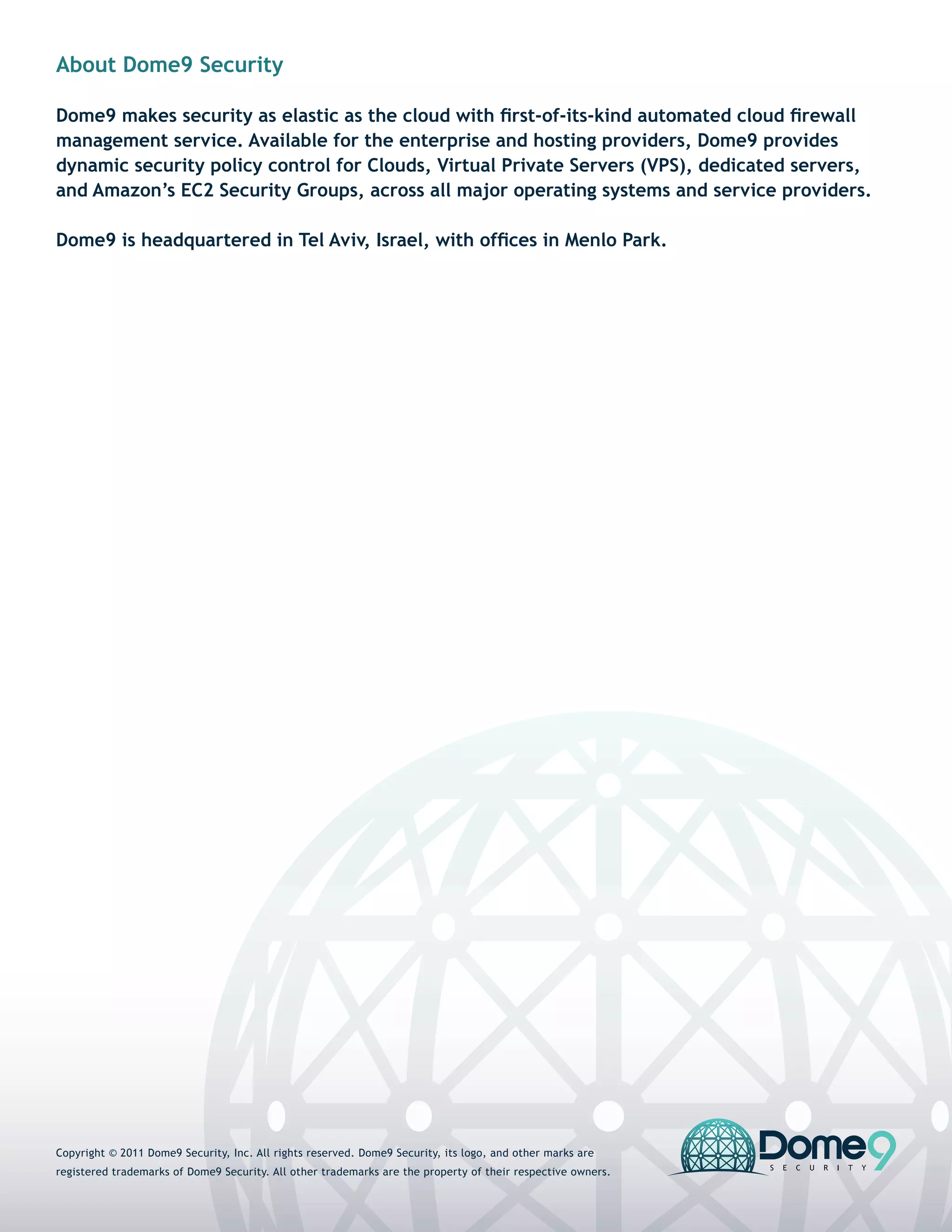 Dome9 Brochure | PDF