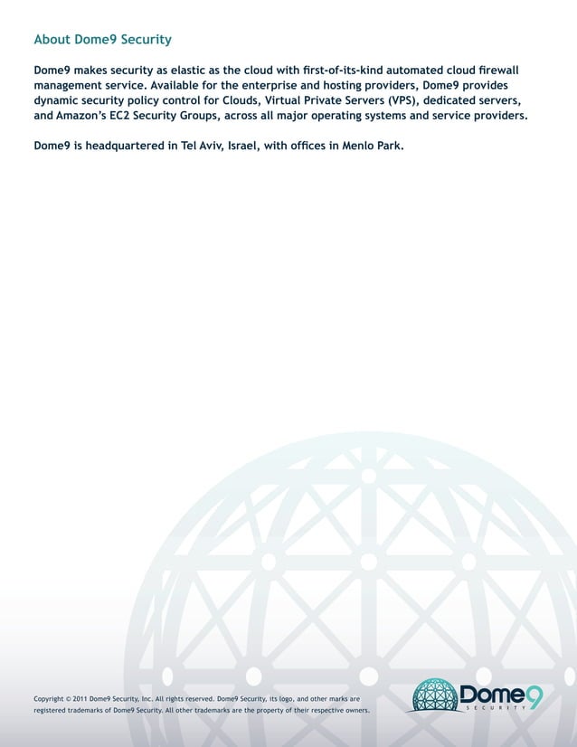 Dome9 Brochure | PDF | Cloud Computing | Internet
