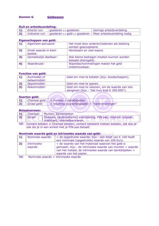 Domein G Geldwezen | PDF | Currencies | Economy