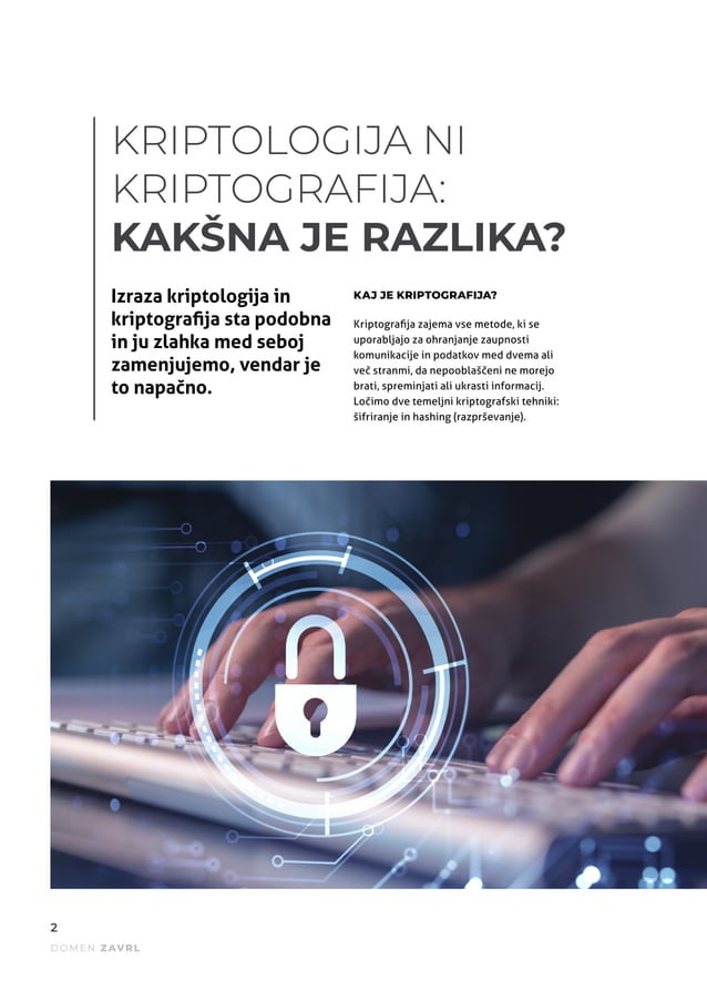 KRIPTOLOGIJA NI KRIPTOGRAFIJA: KAKŠNA JE RAZLIKA? | PDF