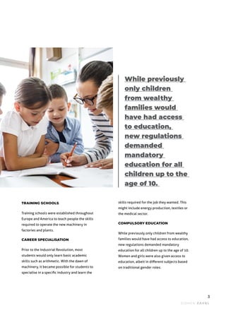 How the First Industrial Revolution Impacted Childhood Education | PDF