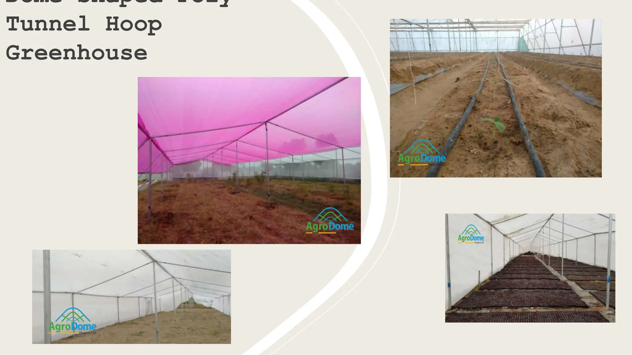 Dome shaped polyhouse agricultural greenhouse.pptx