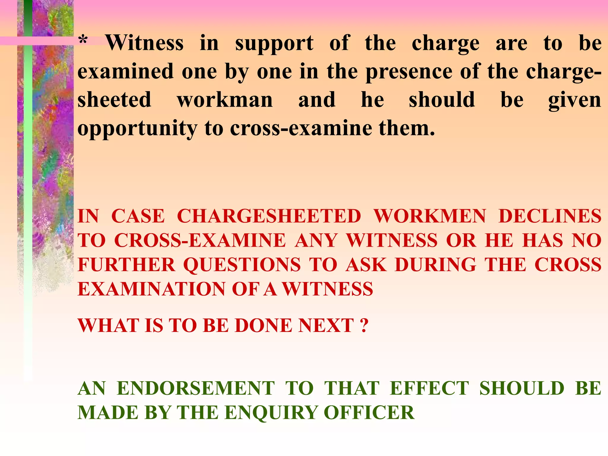 Domestic enquiry-procedure-ppt-industrial-relations | PPTX