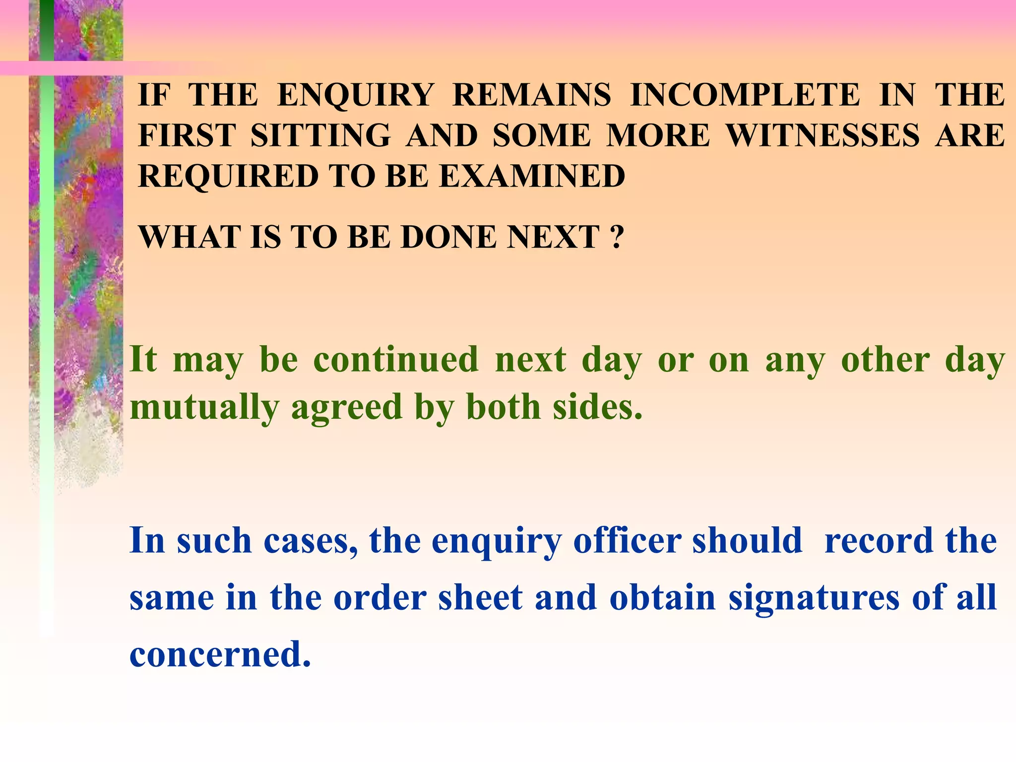 Domestic enquiry-procedure-ppt-industrial-relations | PPTX