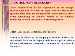 Domestic enquiry-procedure-ppt-industrial-relations | PPTX