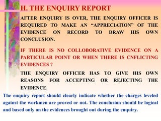 Domestic enquiry-procedure-ppt-industrial-relations | PPTX