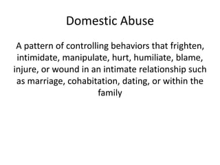 Domestic abuse, teen dating abuse and healthy relationships | PPT