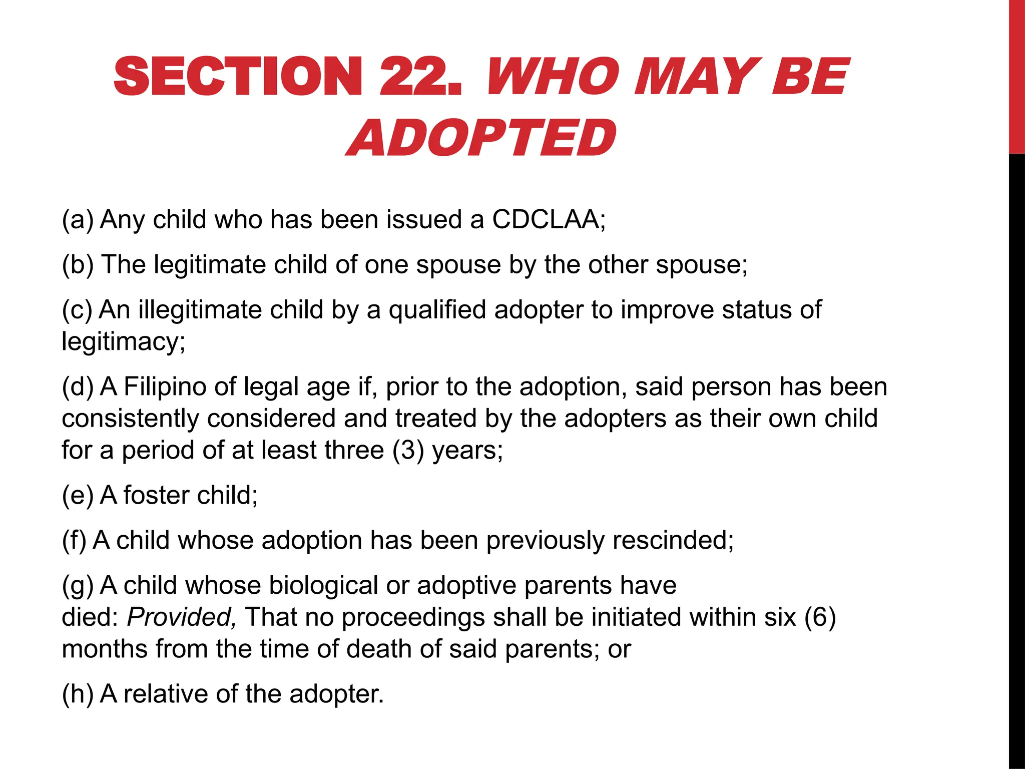 Domestic administrative adoption and alternative child care act.pptx | Adoption and Fostering ...