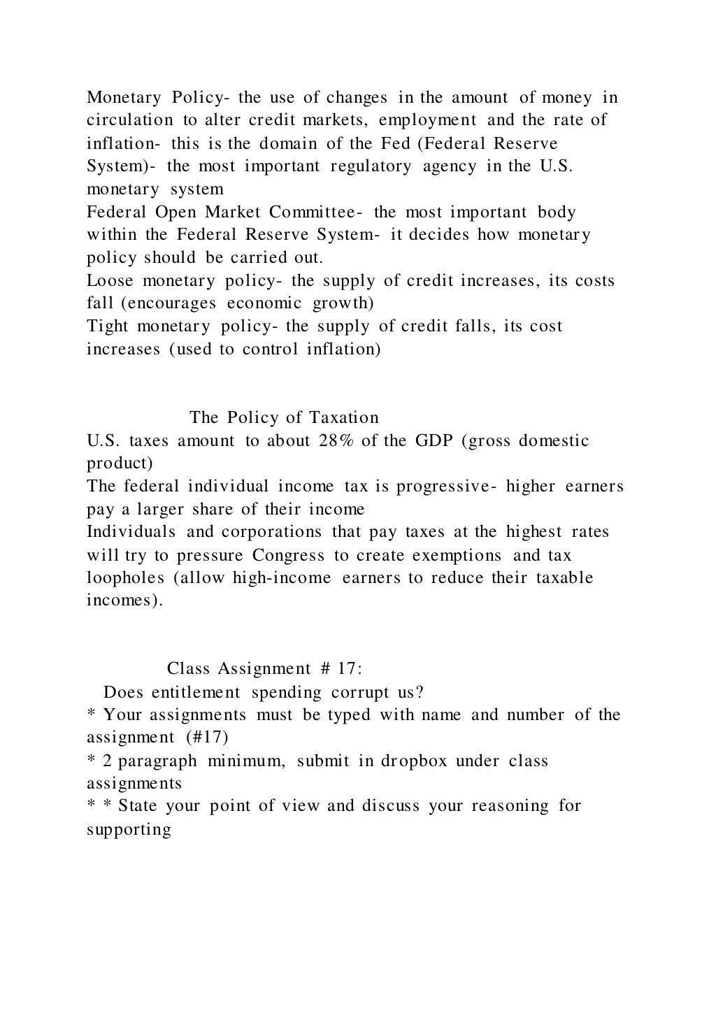 Domestic and Economic PolicyChapter 13 | DOCX