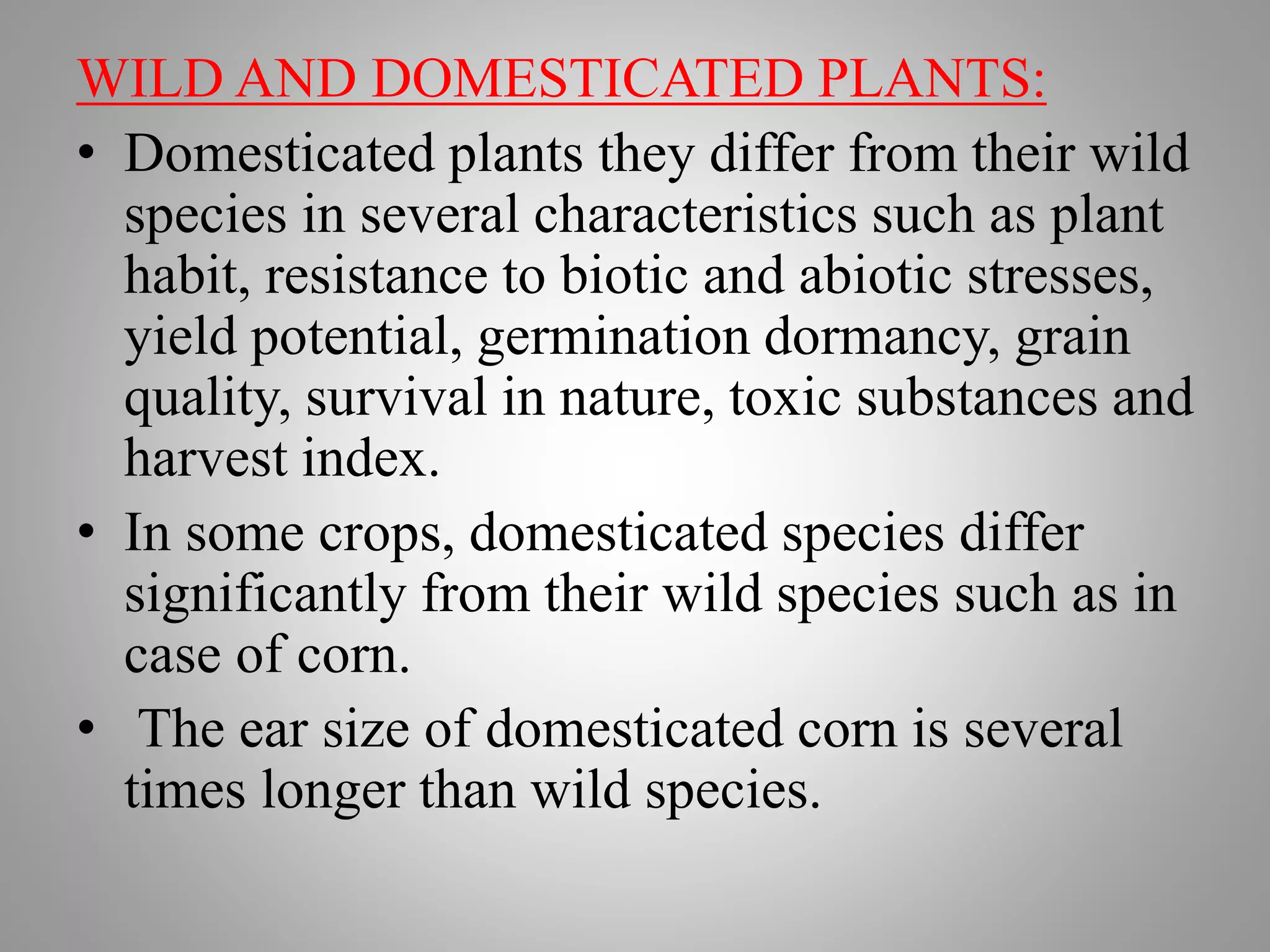 Plant Domestication and selection in plant breeding | PPTX
