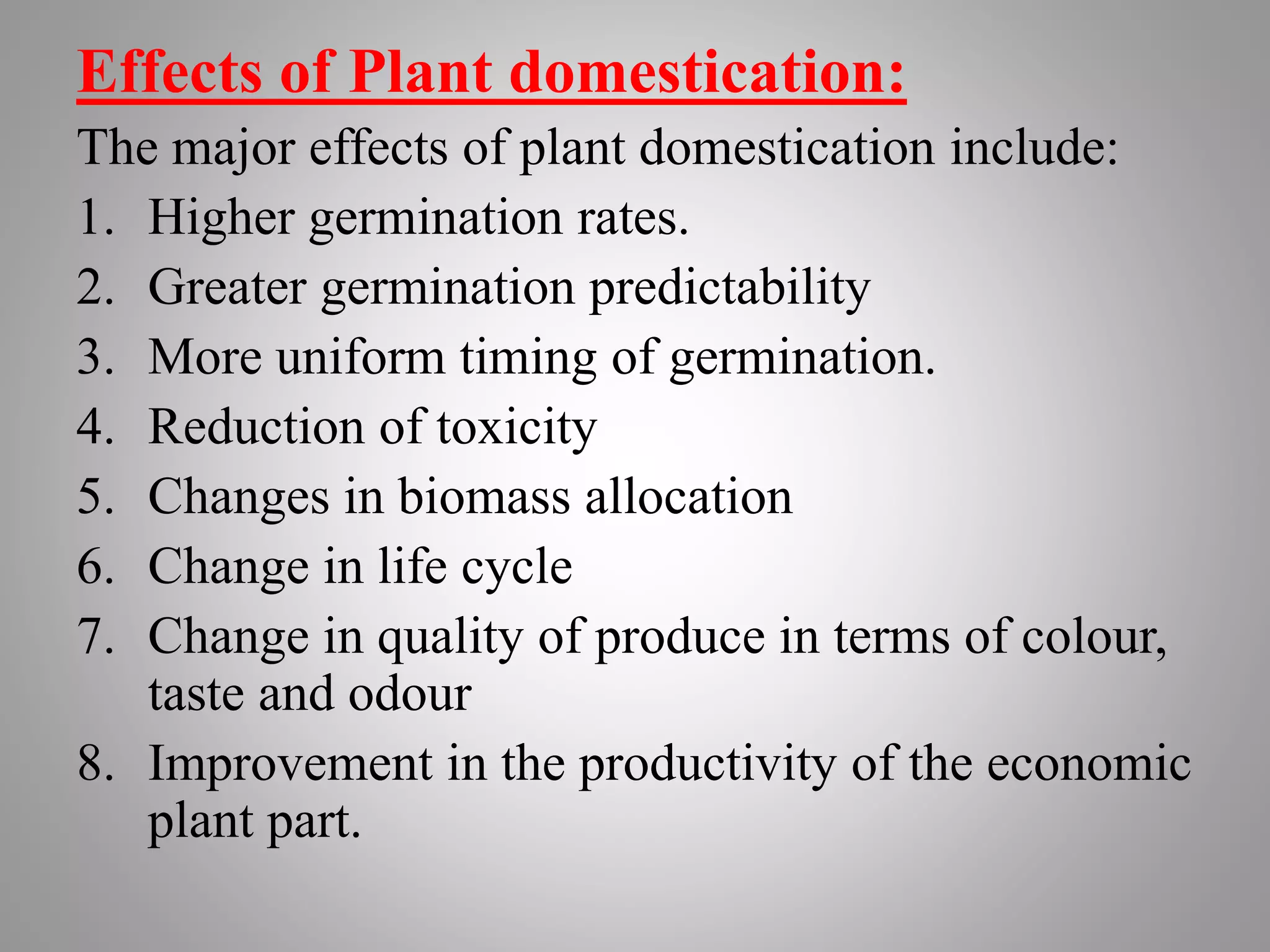 Plant Domestication and selection in plant breeding | PPTX