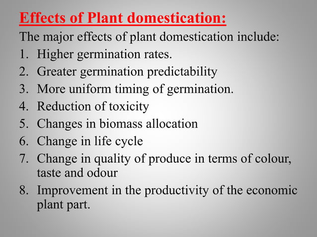 Plant Domestication and selection in plant breeding | PPTX | Gardening ...