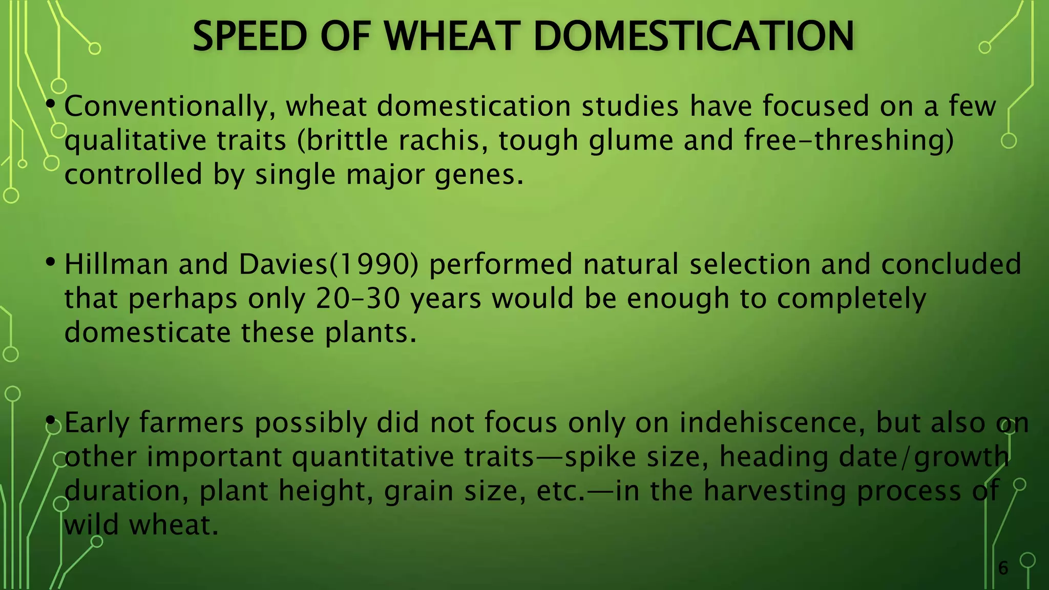 Domestication, evolution, genetics and genomics of wheat | PPTX